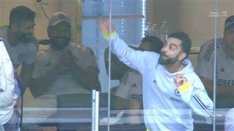 akash deep smacks pat cummins for massive six using virat kohli s bat star batter left