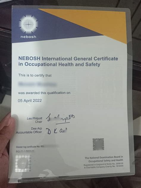 Nebosh Certificate Pdf