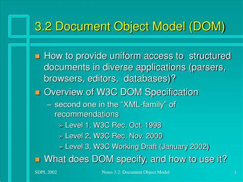 Ppt 32 Document Object Model Dom Powerpoint Presentation Free