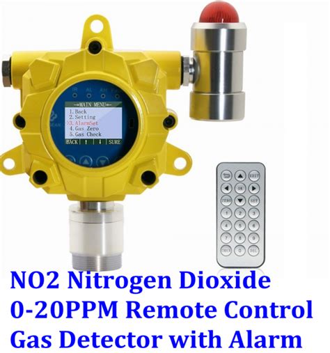 NO2 Nitrogen Dioxide Fixed Gas Detector With Remote Control Alarm Monitor 0 20PPM Win Sensors
