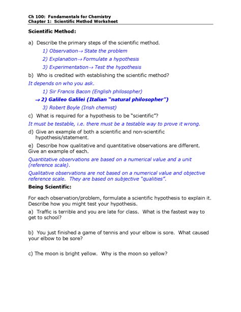 Scientific Method Worksheet Answers Comprehensive Solutions