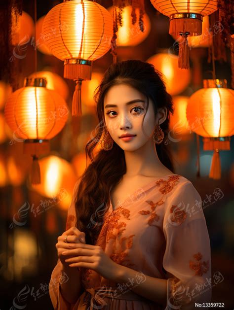 元宵节灯笼下的女孩ai图片下载红动中国