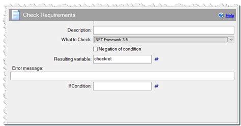 Check Requirements Command In The CreateInstall Installer