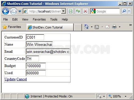 ASP NET Vb Net DetailsView Oracle Database System Data OracleClient ShotDev