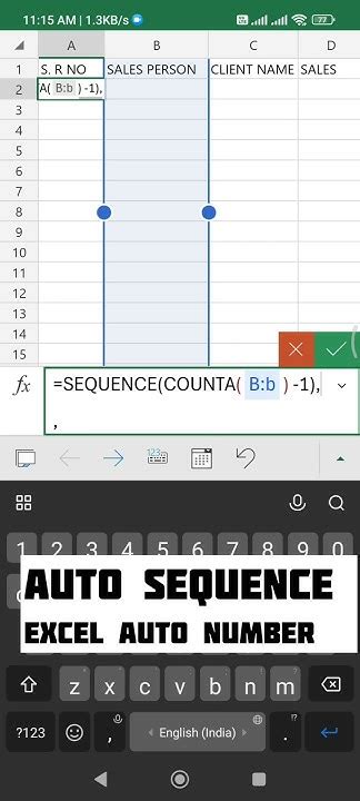 Excel Auto Number Excel Sequence Formula Excel Calculation Formula