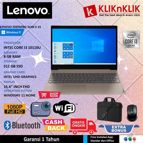 Jual Lenovo Ideapad Slim I Intel Core I U Gb Gb Ssd Fhd Windows Almond Shopee