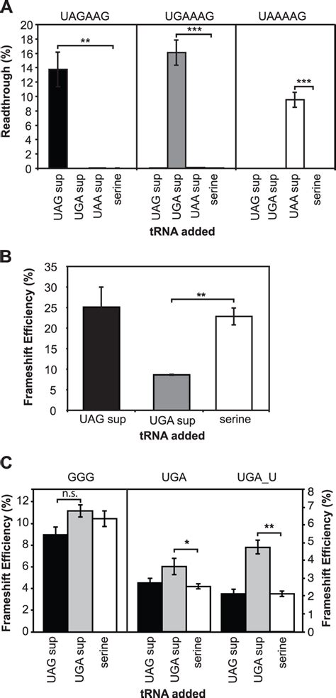 specific intercodon suppressor trnas affect recoding efficiency a