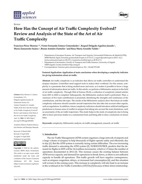 Pdf How Has The Concept Of Air Traffic Complexity Evolved Review And Analysis Of The State Of
