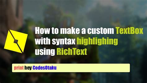 How To Make A Rich Text Box With Syntax Highlighting Youtube