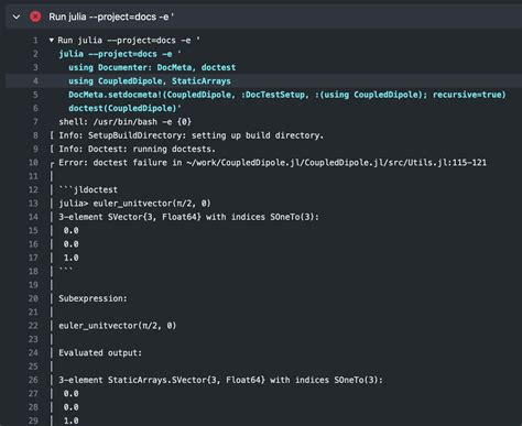 using dependency package in doctests new to julia julia programming language