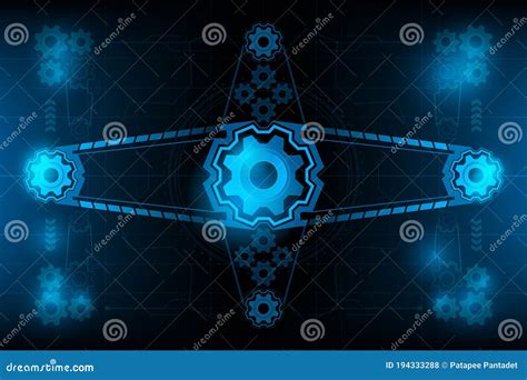 Abstract Circle Connection Futuristic With Flare Light On Grid Background Future Concept Vector