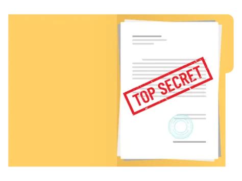 Top Secret Document Or File With Paper Folder And Stamp Vector Top