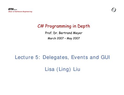 Ppt Lecture 5 Delegates Events And Gui Lisa Ling Liu Overview Powerpoint Presentation