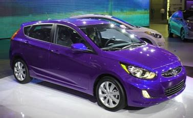 Purple Hyundai Accent On Display