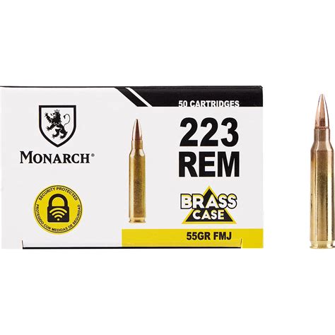 Monarch 223 Remington 55 Grain Brass Ammunition 50 Rounds Academy