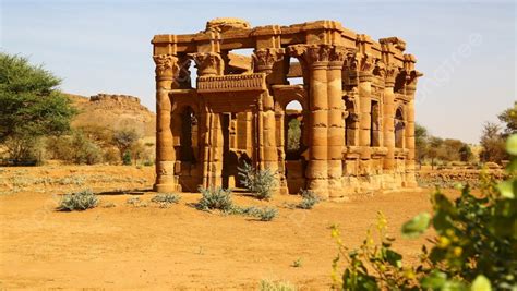 아프리카 수단 나카 사막 한가운데 있는 검은 파라오의 고대 사원 사진 배경 및 무료 다운로드를위한 그림 Pngtree
