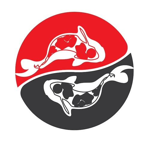 잉어 물고기 로고 디자인 벡터 템플릿 프리미엄 벡터