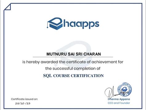 Sql Database Datascience Analytics Tech Learning Careergrowth Sri Charan Mutnuru