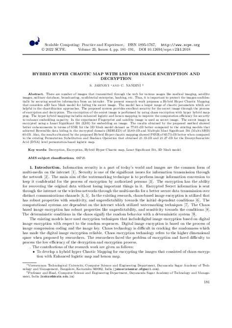 Pdf Hybrid Hyper Chaotic Map With Lsb For Image Encryption And Decryption