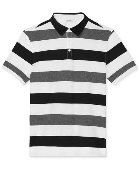 Calvin Klein Mens Contrast Stripe Polo Macys