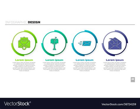 Set Delete Envelope Mail Box Express Envelope Vector Image