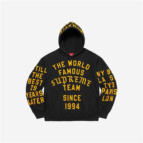 슈프림 팀 플록 후드 스웨트셔츠 블랙 23ss Supreme Kream