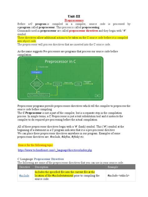 Unit Iii Preprocessor And Files Pdf Pointer Computer Programming