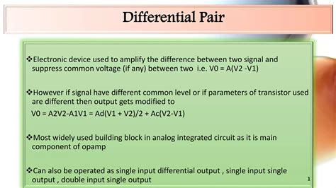 Basic Cmos Differential Pair Qualitative Analysis Pptx
