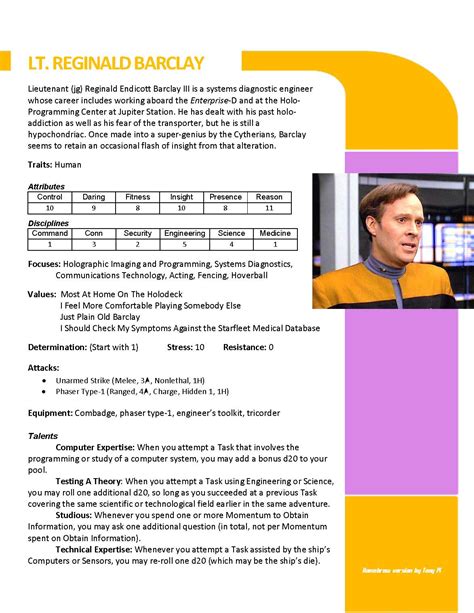 Featured Crew Reginald Barclay