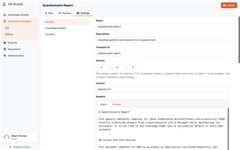 Document Template Editor Data Stewardship Wizard 421 Documentation