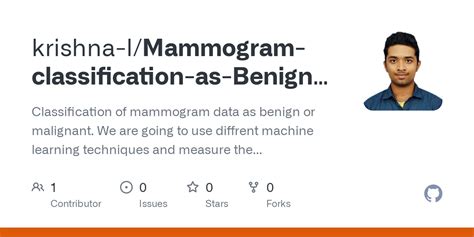Github Krishna Lmammogram Classification As Benign Or Malignant