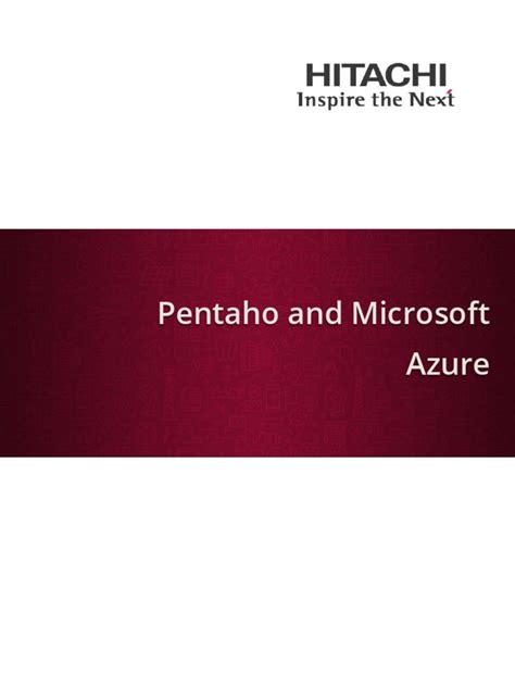 Using Pentaho With Microsoft Azure Pdf Microsoft Azure Virtual Machine