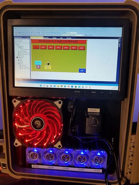 Allen Bradley Plc Trainer Kit With Hmi Panelview Analog In Out Ethernet Switch And Hdmi Monitor
