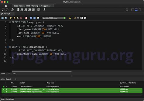 Mysql Show Tables Statement