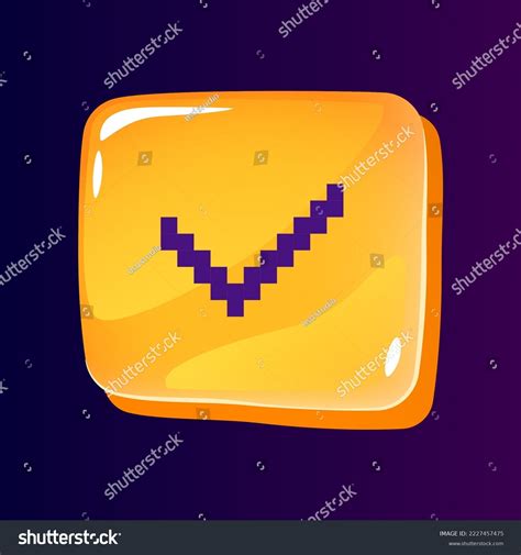 Tick Glossy Ui Button Pixelated Color Stock Vector Royalty Free 2227457475 Shutterstock