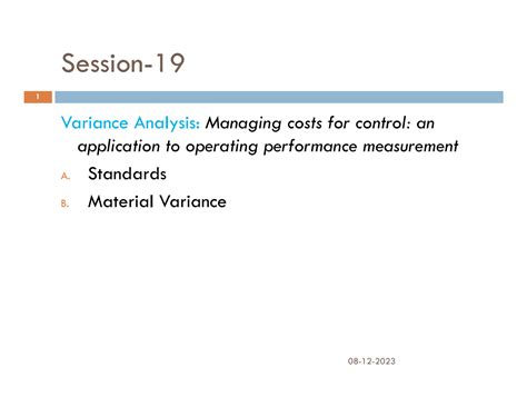 Solution Session 19 Variance Analysis Material Compatibility Mode
