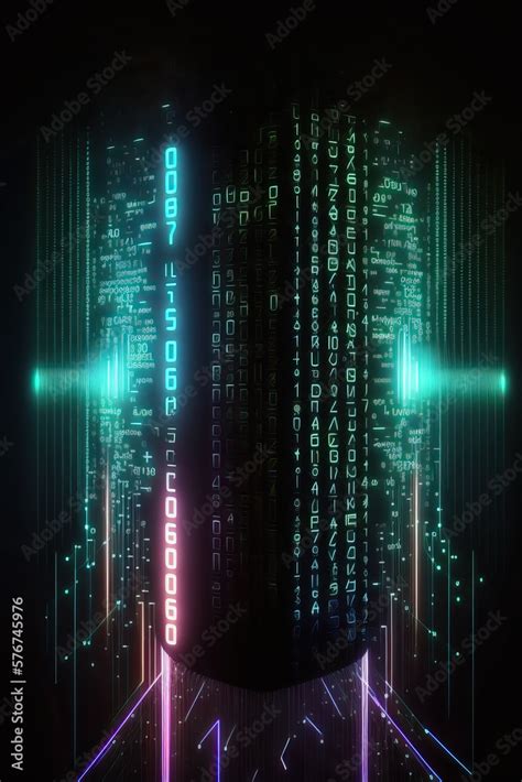 Background Of Binary Code Symbols Showing Programming Codes Generative AI Stock Illustration