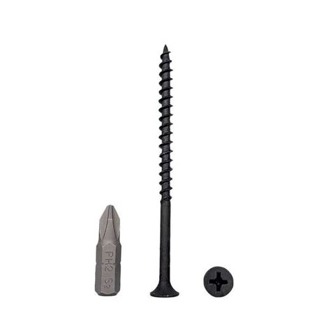 Lot De 350 Vis À Bois En Acier Carbone Phosphate Noir 42 X 75 Mm Vis À