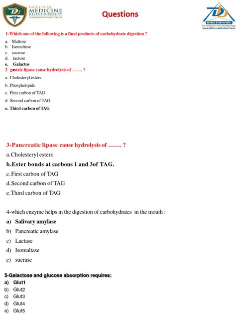 Midterm Git Biochemistry Mcq Saq Answered Pdf Digestion Amino Acid