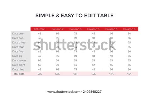 Modern Table Layout Template Highlighted Row Stock Vector Royalty Free 2402848227 Shutterstock