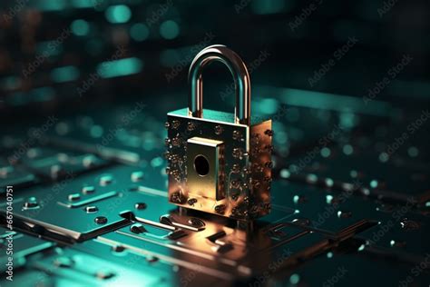 Symbolic Padlock Key And Encrypted Data Emblematic Of Digital Protection Stock Illustration