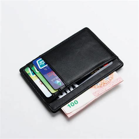 진짜 가죽 Rfid 차단 지갑 신용 카드 Rfid 카드 보호 미니멀리스트 포르테 카르테 패션 남자 명함 홀더카드 And 신분증