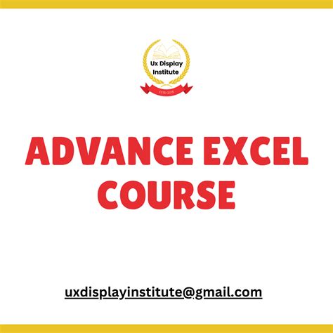 Basic Advance Excel Course Build Practical Skills Ux Display Institute