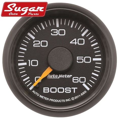Buy 52mm Glowshift Analog Boost Gauge Tinted Black Face Silver Bezel