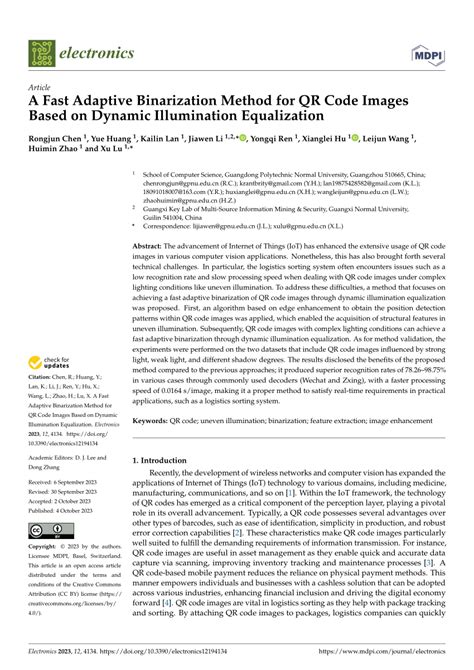 Pdf A Fast Adaptive Binarization Method For Qr Code Images Based On