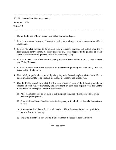 Tutorial 3 Week 4 Ec 2 01 Intermediate Macroeconomics Semester 1 2024 Tutorial 3 Define