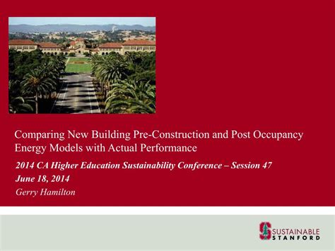 Ppt Comparing New Building Pre Construction And Post Occupancy Energy