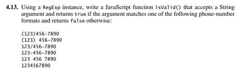 Solved Using A RegExp Instance Write A JavaScript Chegg