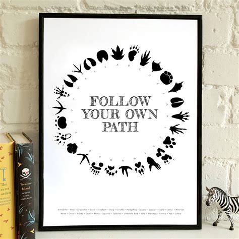Follow Your Own Path Monochrome Print By Little Blue Zebra