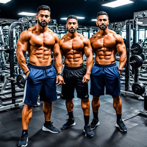 Muscular Middle Eastern Guys Working Out At The Gym By Sebastian
